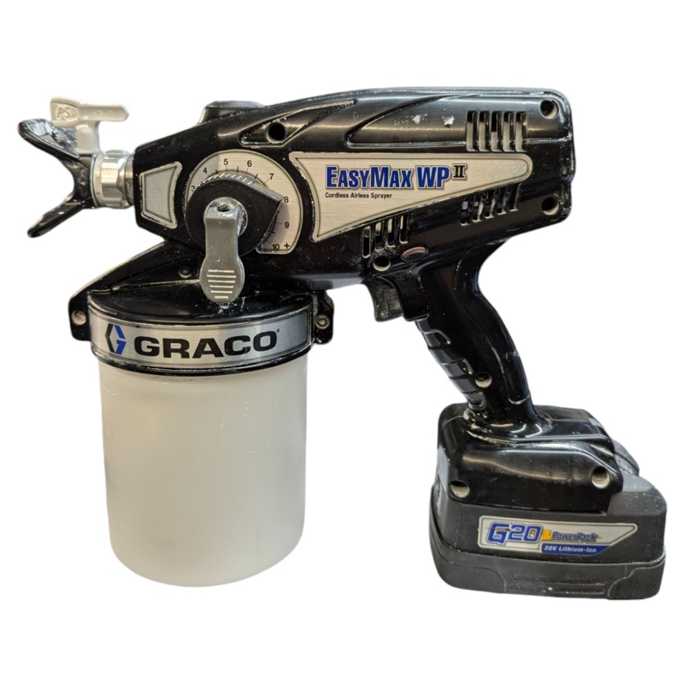 Pre-owned Graco EasyMax WP2 Cordless Airless Sprayer – Complete with 2 ...